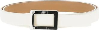 Roger Vivier G&uuml;rtel - Sleek Narrow Belt With Distinctive Buckle - Gr. 75 - in Wei&szlig; - f&uuml;r Damen