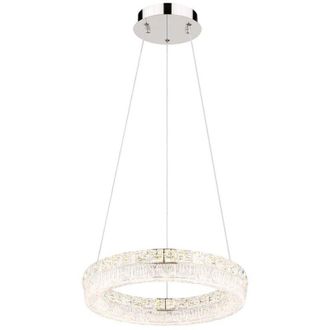 Globo Lighting Suspension lampe suspendue plafonnier LED chrom&eacute;e dimmable t&eacute;l&eacute;commande H 120 cm