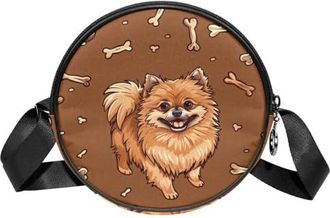 Generic Petit sac &agrave; bandouli&egrave;re circulaire pour femme, petit sac &agrave; bandouli&egrave;re avec fermeture &eacute;clair et bretelles r&eacute;glables style d&eacute;contract&eacute; pour femmes et f