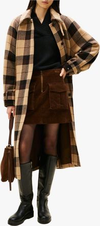 Tommy Hilfiger Manteau oversize ceintur&eacute; en laine &agrave; carreaux