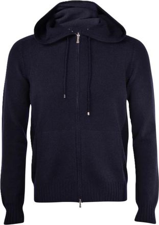 Paolo Fiorillo Homme, Pulls, Bleu, Taille: 3XL Sweat &agrave; capuche zipp&eacute;