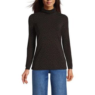 Lands End Rollkragenshirt aus Baumwoll/Modalmix, Damen, Gr&ouml;&szlig;e:32-34 regular, Schwarz, Baumwolle/Elasthan/Baumwolle Modal, by Lands End