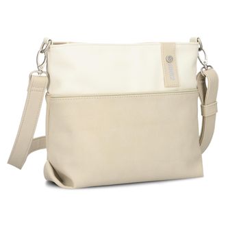 zwei Damen Umh&auml;ngetasche JANA J8 Crossbody Bag 3 Liter Bicolor Handtasche im Canvas-Stil, weiches Kunstleder, ideal f&uuml;r den Alltag, inkl. 2 abnehmbare Schu