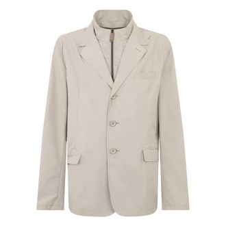 Herno Veste double &eacute;paisseur zipp&eacute;e et boutonn&eacute;e - Homme - Vestes - Beige - Taille: 5XL
