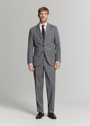 Mango Veste de costume London regular-fit gris - Homme - 46 - MANGO MAN