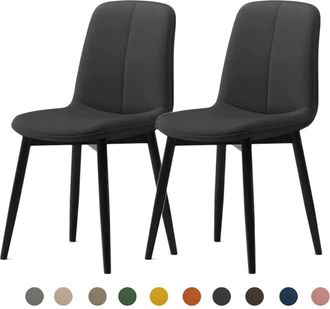 Generic Mid Century Esszimmerstuhl-Set Aus 2/4/6 - Moderner Esszimmerstuhl Aus Kunstleder Mit 4 cm Dicker Gepolsterter Sitzfläche, Beinen Aus Karbonstahl, Erg