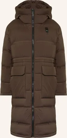 Blauer Daunenmantel Auck braun