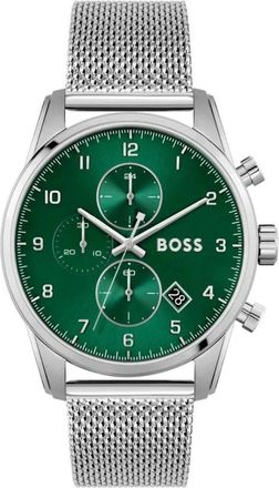 HUGO BOSS Homme, Accessoires, Gris, Taille: ONE Size Montre Analogique en Acier Inoxydable Argent Quartz