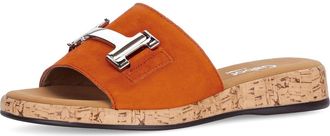 Gabor Damen Pantoletten, Frauen Slipper,Moderate Mehrweite (G),Gartenschuhe,Sommerschuhe,sommerclogs,Sandalen,pumpk(silb/S.Kork),38.5 EU / 5.5 UK