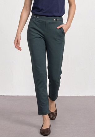 Street One Stoffhose STREET ONE, Damen, Gr. 32, L&auml;nge 28, gr&uuml;n (schwarz shadowed teal), Web, 52% Baumwolle, 41% Polyester, 7% Elasthan, unifarben, slim fit kn&ouml;ch