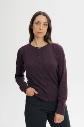 Mela Damen vegan Strickjacke Nameen Holunder Melange