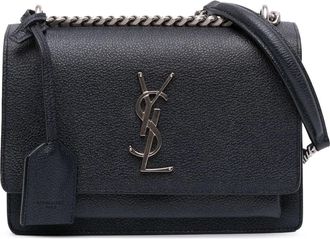 Saint Laurent Hobo Bags - Small Grained Calfskin Monogram Sunset Crossbody - Gr. unisize - in Blau - f&uuml;r Damen
