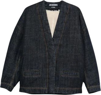 Jacquemus Femme, Vestes, Bleu, Taille: 38 FR Le Cardigan De-Nimes