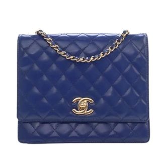 Chanel Pre-owned Vintage Quilted Patent Leather Crossbody - - Pre-owned - Damen - Blau - ONE SIZE