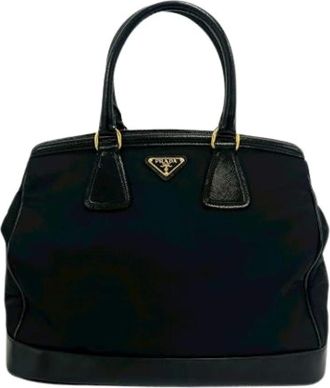 Prada Sac &agrave; main vintage en nylon pr&eacute;-poss&eacute;d&eacute; - Femme - Pre-owned - Noir - Taille: ONE Size