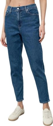 Calvin Klein Jeans Mom Jean Konisch Zulaufend, Damen, Denim (Denim Dark), 32W