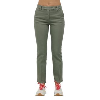 Via Masini 80 Pantalone a zampetta in bull di cotone - - Trousers - Damen - Gr&uuml;n - XL