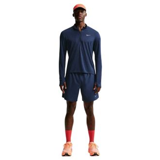 Nike Core Oberteil f&uuml;r Herren, mit halbem Rei&szlig;verschluss, Laufen, Lang&auml;rmlig (Mitternachtsblau)