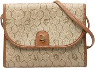 Dior Sac bandouli&egrave;re vintage Pre-owned en toile - Femme - Pre-owned - Beige - Taille: ONE Size