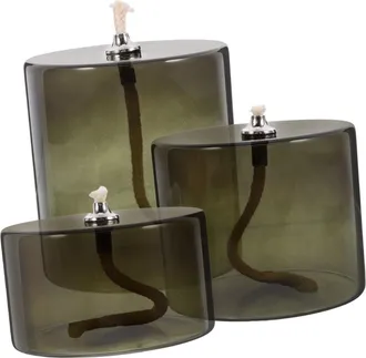 NUOBESTY 3 St&uuml;ck Vintage Glas &Ouml;llampen Ohne &Ouml;l Mit Baumwollseil Dekorative Petroleum Laternen F&uuml;r Innenr&auml;ume Und Wohnraum Deko