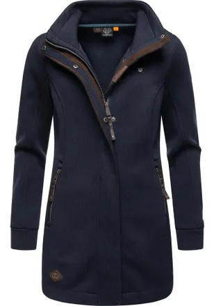 Ragwear Sweatjacke Letrice Bonded Elegante Zip-Jacke mit hohem Kragen in Feinstrickoptik