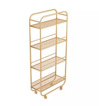 Generic Küchenwagen, Metall-Aufbewahrungswagen, Trolley mit Clip-Lücke, mehrschichtig, ultraschmal, herausnehmbares Badezimmer-Aufbewahrungsregal, Küchen-Aufb