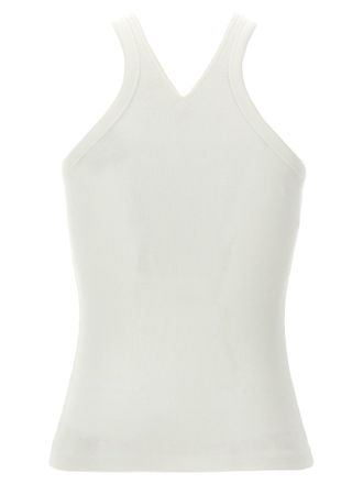 Courr&egrave;ges Womens White Cotton Tank Tops