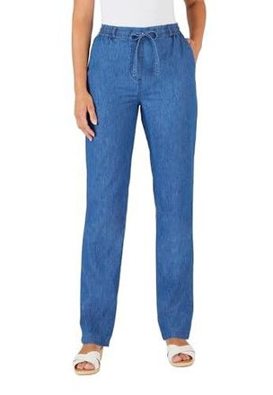 Damart Pantalon Tissu Chambray Femme Bleu Imprim&eacute; Taille 46