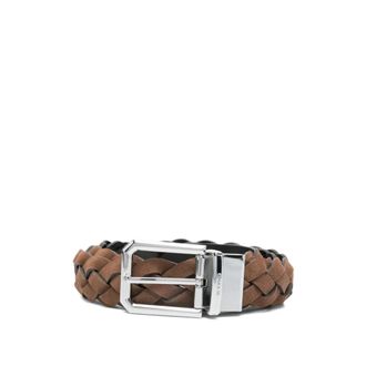 Etro Homme, Accessoires, Brun, Taille: 95 CM Braided Reversible Suede Belt