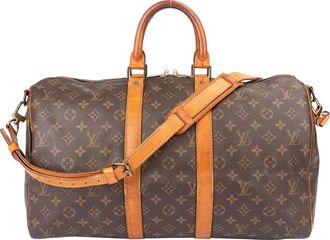Louis Vuitton Crossbody Bags - Louis Vuitton Canvas Monogram Keepall 45 Bandoulie - Gr. unisize - in Braun - f&uuml;r Damen