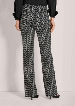 Madeleine Schlupfhose Elastische Printhose mit grafischem Muster Jacquardhose mit B&uuml;gelfalten und Schlupfbund