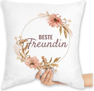 Shirtracer Kissen 40x40 Zierkissen - Beste Freundin Best Friend - 40 x 40 cm - Weiß - Geschenk für Freundinnen BFF Freundschaft Boho freundinen Friends Geschenke