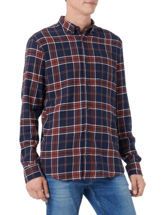 Jack & Jones Jack & Jones Herren Jjeclassic Check Shirt L/S Au22 Sn Hemd, Hawaiian Sunset, XXL EU