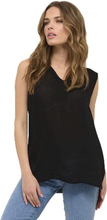 Kaffe Top KAamber Damen Tank Top &Auml;rmellos Sommer Oberteile V-Ausschnitt BlusentopTanktops Bluse 44, Black deep