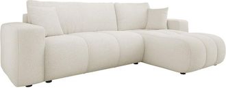 Best Mobilier Nicole - canapé dangle réversible 4 places convertible avec coffre en tissu