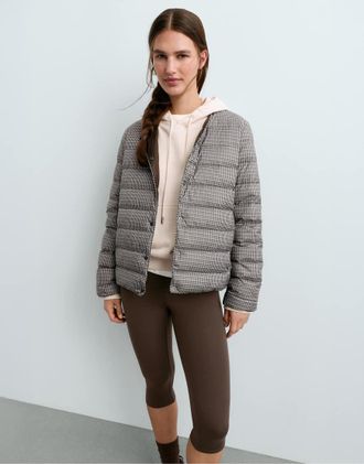Oysho doudoune pliable 100 % duvet en taupe gris&eacute;