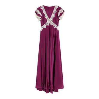 Alberta Ferretti Femme, Robes, Violet, Taille: 40 FR Robe Longue en Viscose