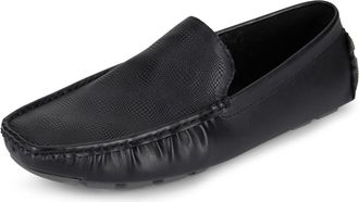 Kenneth Cole Herren Unlisted Hope Strukturierte Driver Loafer Freizeitschuhe Memory Foam Einlegesohle, schwarz, 44.5 EU