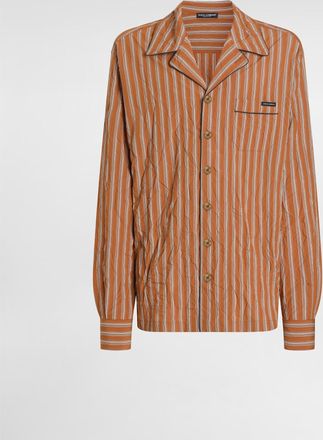 Dolce & Gabbana Crinkled Striped Vanity Shirt - Mann Hemden Mehrfarbig 37