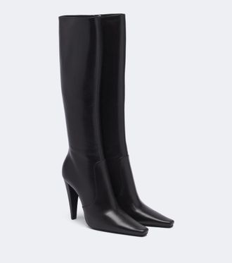 Saint Laurent Bottes 77 en cuir