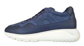Hogan Chaussures Homme interactive3 en Nabuck et Cuir HXM3710CP50UGWU801 Bleu, bleu, 42.5 EU