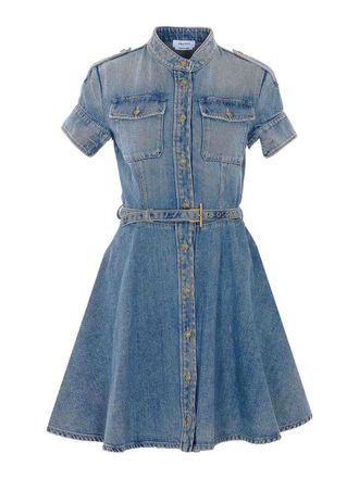 Alexander McQueen Robe Au Genou - Bleu