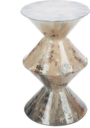 Gilde Beistelltisch Boulevard - Metall - glänzend - beige/braun/Creme - Höhe 52cm x Ø 31cm - Couchtisch