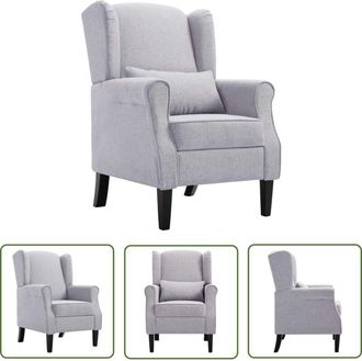 vidaXL Sessel Hellgrau Stoff - Vidaxl