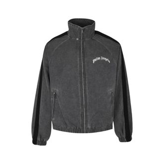 Palm Angels Track-Jacke mit Logo-Print und Seitenstreifen - - Jackets - Herren - Grau - XL