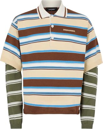 Dsquared2 polo &agrave; manches longues - Tons neutres