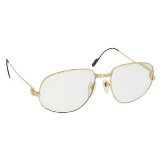 Cartier Lunettes de soleil en m&eacute;tal Pre-owned - Femme - Pre-owned - Jaune - Taille: ONE Size