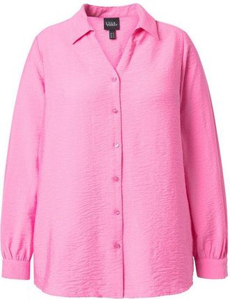 Ulla Popken Satinbluse Bluse Struktur Hemdkragen Langarm