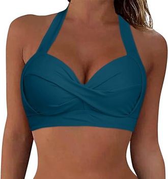 Generic Haut De Maillot De Bain Femme Sexy Push Up Hauts De Bikini R&eacute;glables El&eacute;gant Classics Col en V Hauts De Maillots Soutien Gorge avec Rembourrage Swimwe