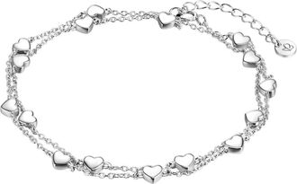 Glanzst&uuml;cke M&uuml;nchen Armband - Sterling Silber Armband Herz - Gr. ONESIZE - in Silber - f&uuml;r Damen